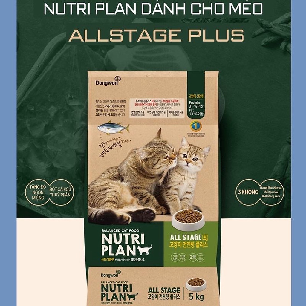 Thức ăn hạt cho Mèo Nutri Plan 5kg - Hàn Quốc cho mọi lứa tuổi - date dài | Shopee Việt Nam