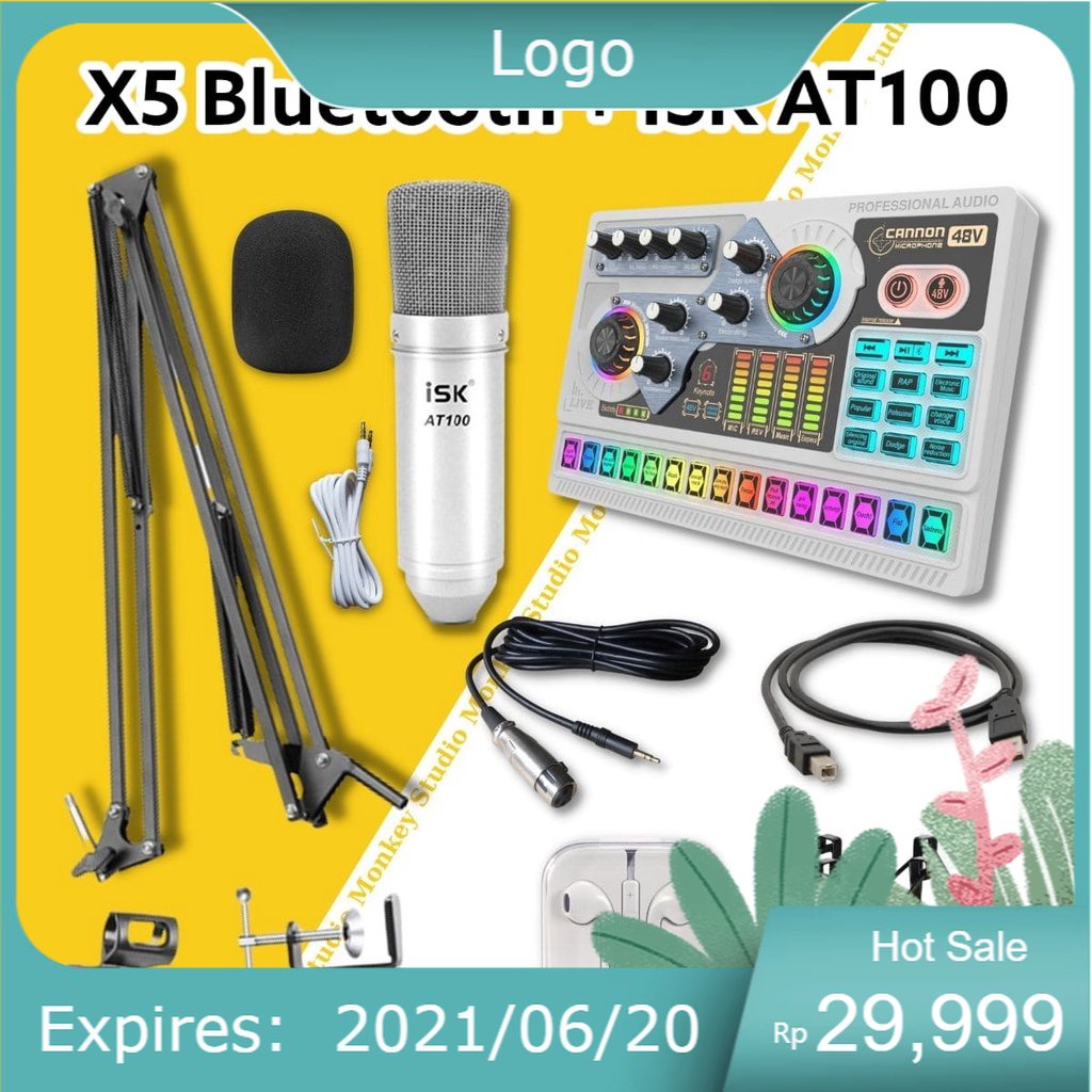 Mua Micro Thu Âm – Mic Livestream Sound Card X5 & Mic ISK AT100 Hát ...