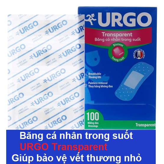 Băng cá nhân trong suốt Urgo Transparent - Giúp bảo vệ vết thương nhỏ ...
