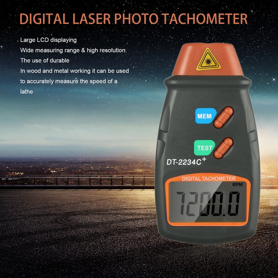 Mua Digital Laser Photo Tachometer Non Contact RPM Tach Speed Gauge ...