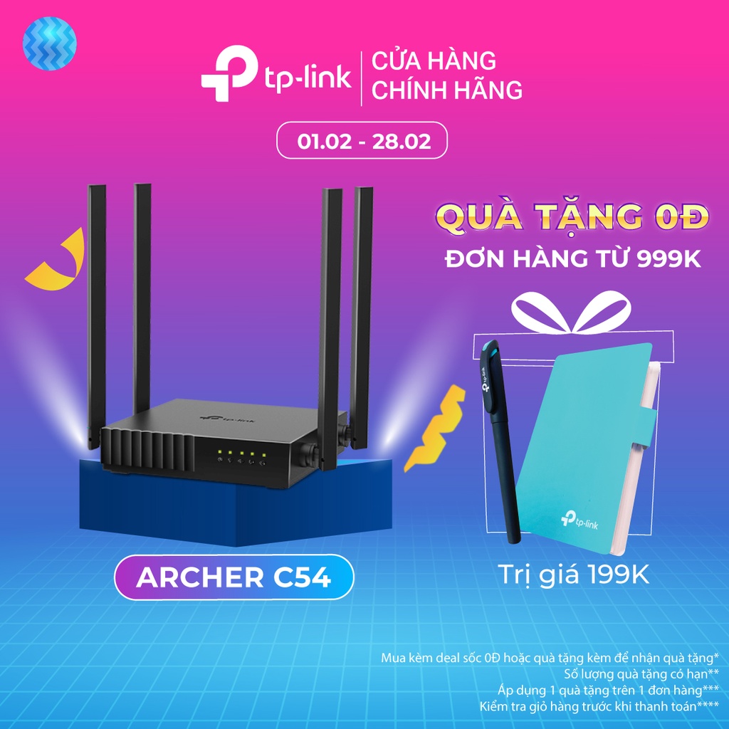 Hỏa Tốc Bộ Phát Wifi TP-Link Archer C54 Băng Tần Kép Chuẩn AC 1200Mbps - MixASale
