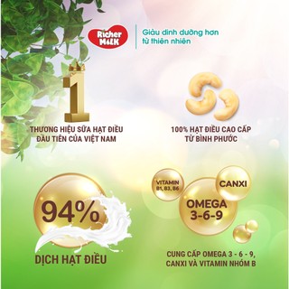 Sữa hạt điều Richer Milk 180ml | Shopee Việt Nam