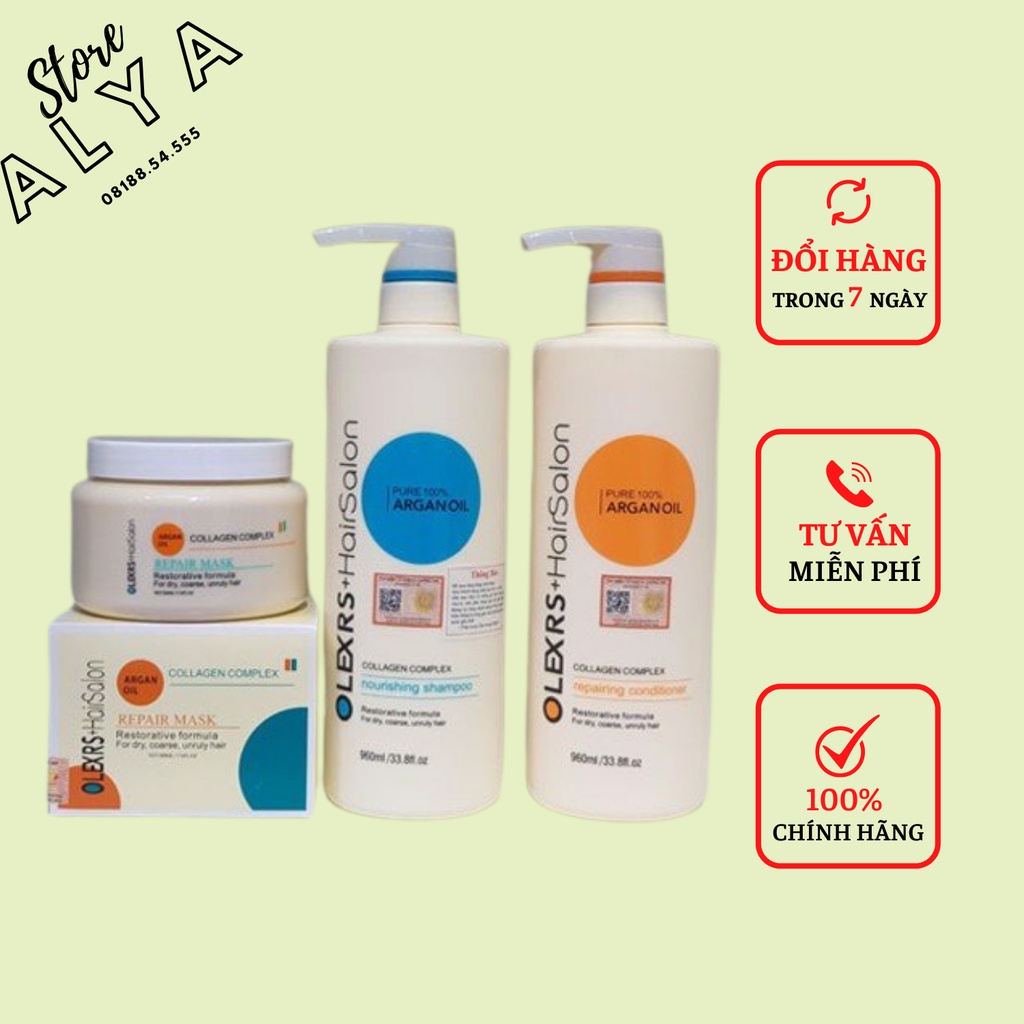 Mua Cặp Dầu Gội Xả Olexrs Argan Oil Collagen Hair Salon 960ml Chính ...