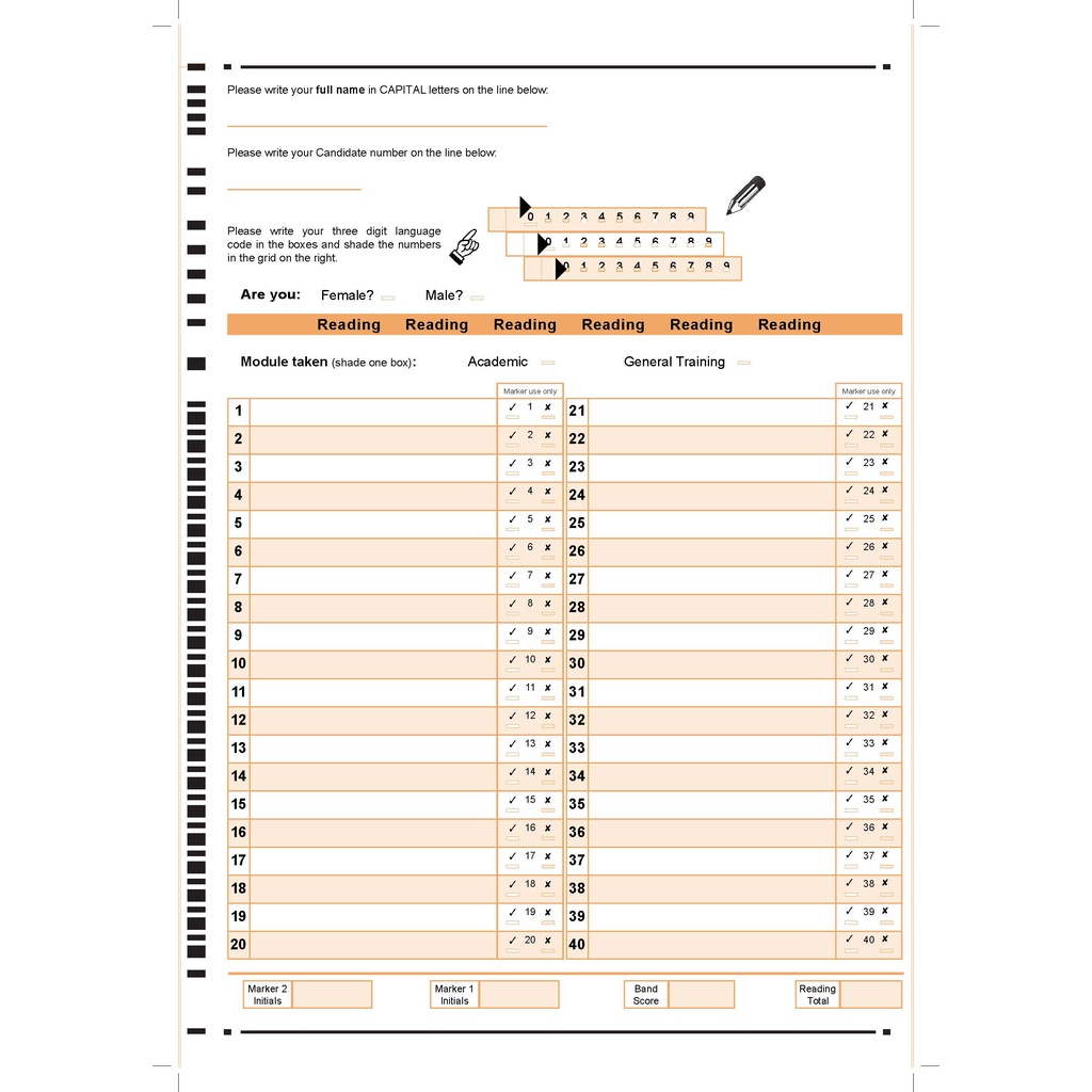 Mua IELTS Answer Sheet - Giấy Thi IELTS "Writing - Listening - Reading ...