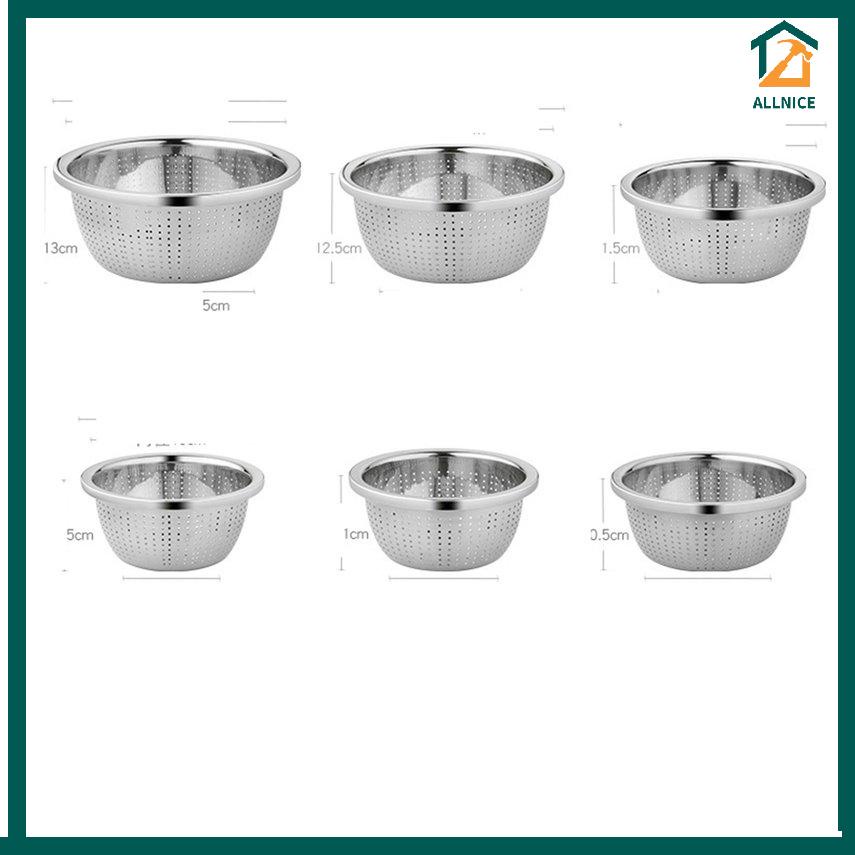 Mua 【NICE】26cm Bộ thau rổ inox 304 vo gạo, rửa rau củ quả tiện lợi ...