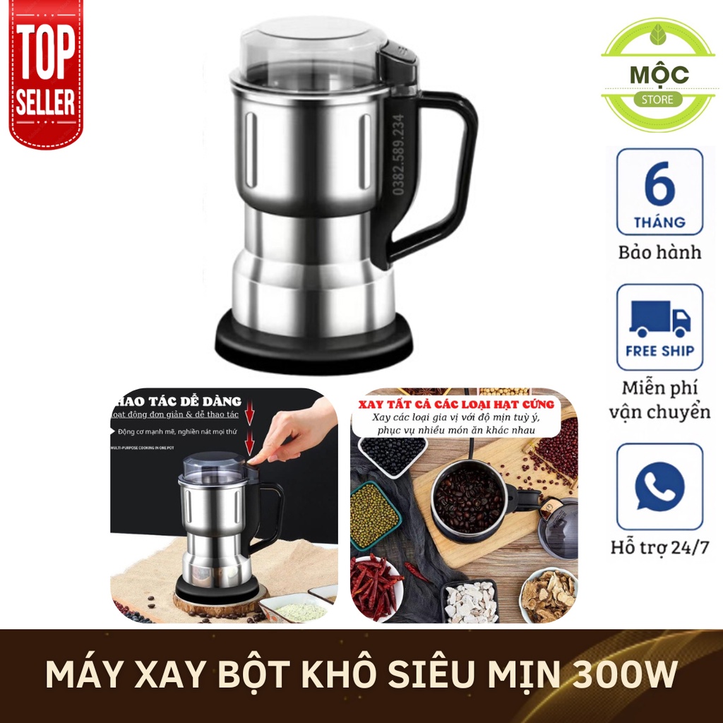 Mua Máy Xay Bột Khô Siêu Mịn Công Suất 300W, 8 Lưỡi Dao Đa Năng - Dụng ...