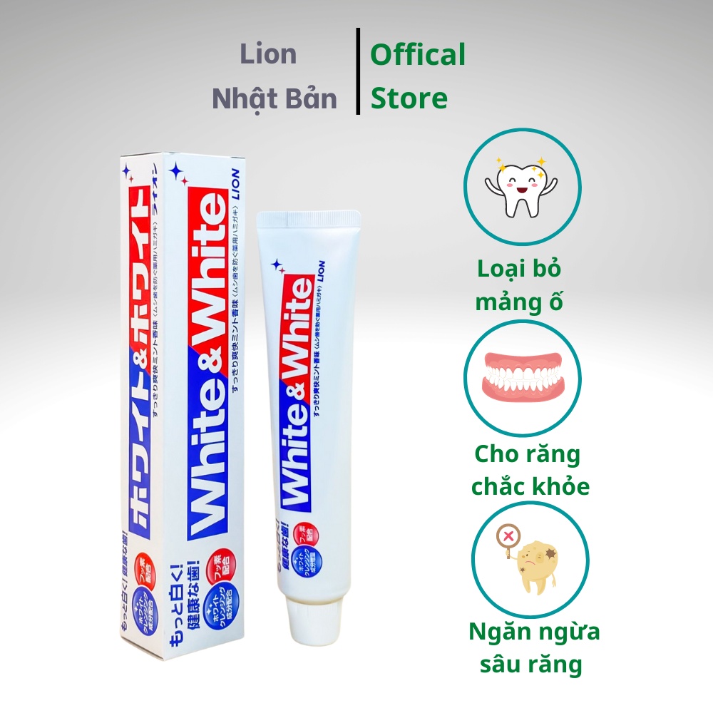Kem đánh răng White & White 150g Lion Nhật Bản | Shopee Việt Nam