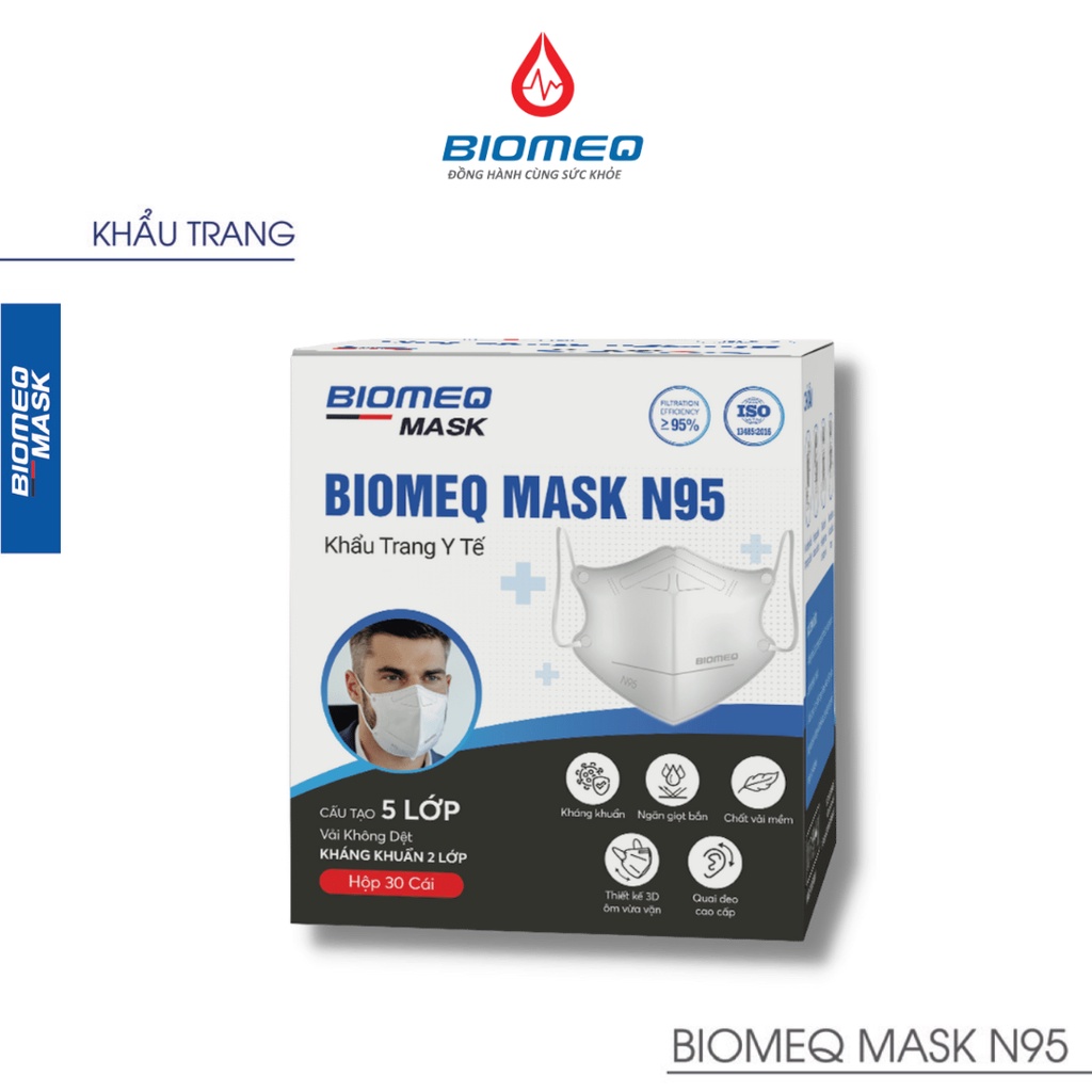 Mua Khẩu trang y tế BIOMEQ MASK N95 5 lớp vật liệu kháng khuẩn, vải không dệt xử lý tĩnh điện ...