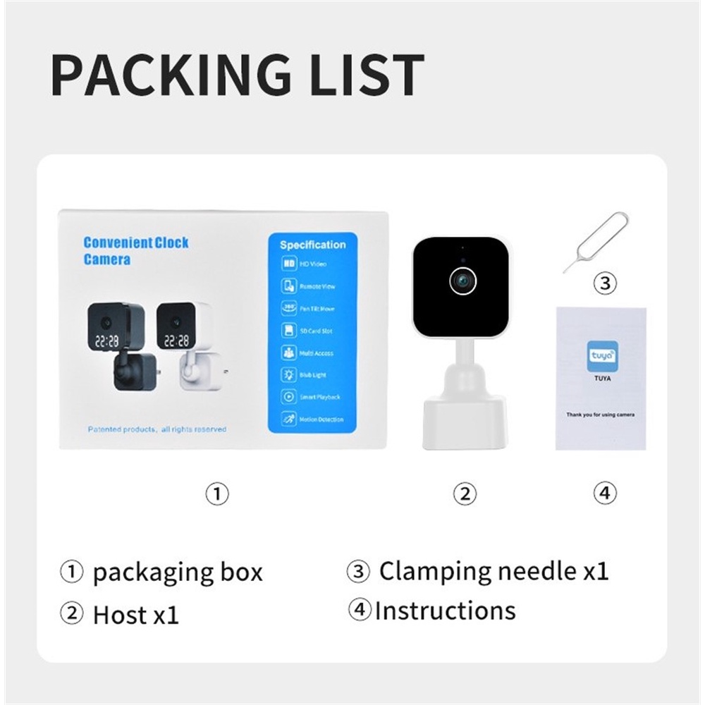 Mua Tuya Camera IP WiFi Camera Giám Sát Video Đồng Hồ HD 1080P Camera ...