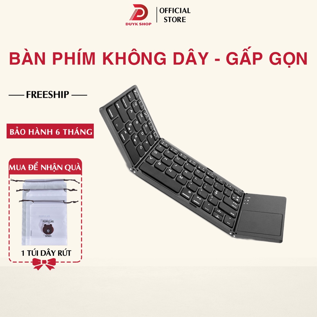 Bàn phím không dây tích hợp chuột B033 gấp gọn kết nối BLUETOOTH với ...