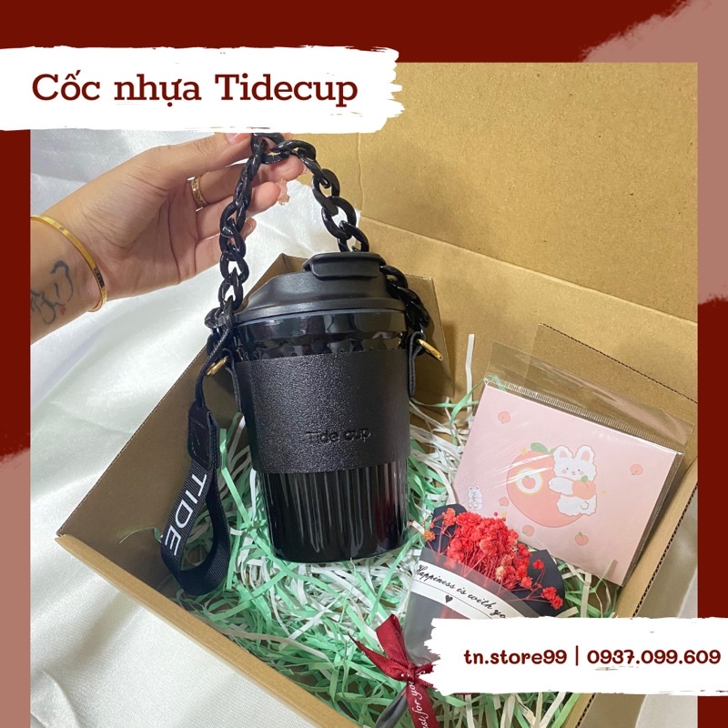 Mua Cốc nhựa/ ly nhựa đựng nước Tide Cup có nắp và bao da, dây đeo đi ...
