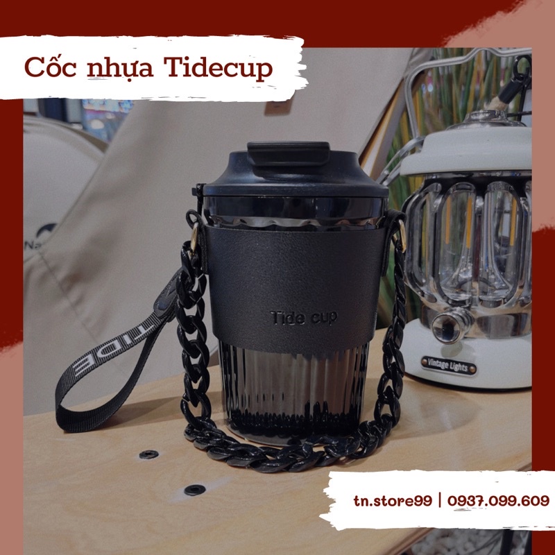 Mua Cốc nhựa/ ly nhựa đựng nước Tide Cup có nắp và bao da, dây đeo đi ...