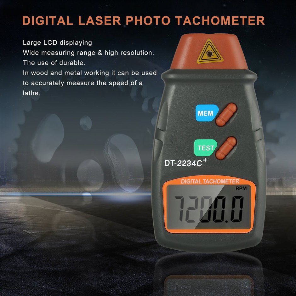 Mua Digital Laser Photo Tachometer Non Contact RPM Tach Speed Gauge ...