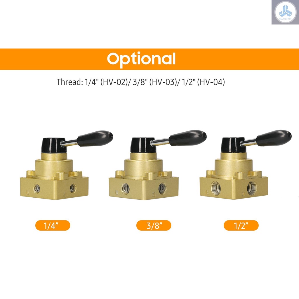 Mua 1/2-inch Pneumatic Rotary Lever Hand Valve 4 Way 3 Position Air Hand Valve Pneumatic Air ...