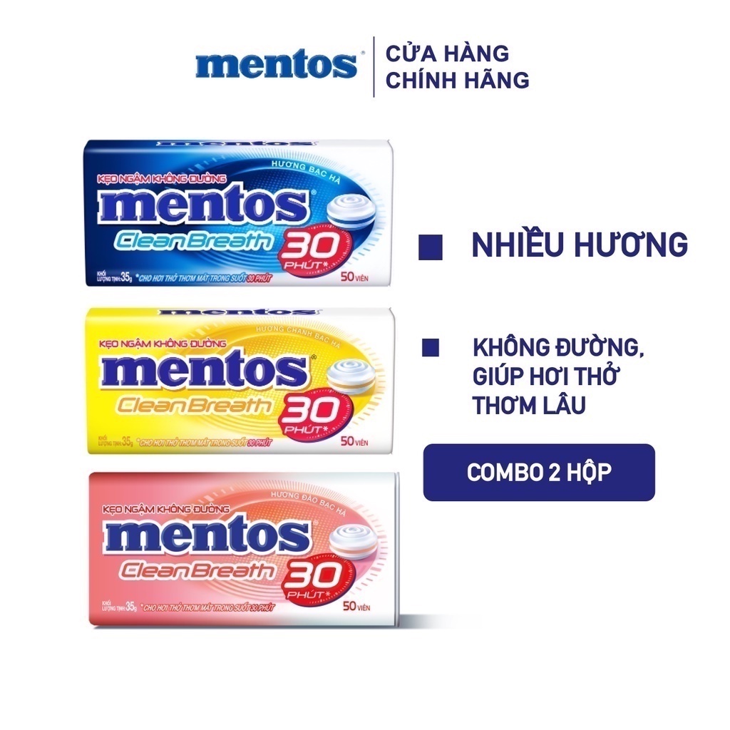 Mua Combo 2 hộp thiếc kẹo Ngậm Không Đường Mentos Clean Breath hương ...