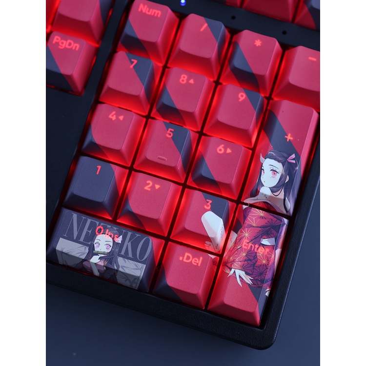 Kamado Nezuko Keycaps Cherry Profile Demon Slayer Anime PBT Dye Sub Bàn ...