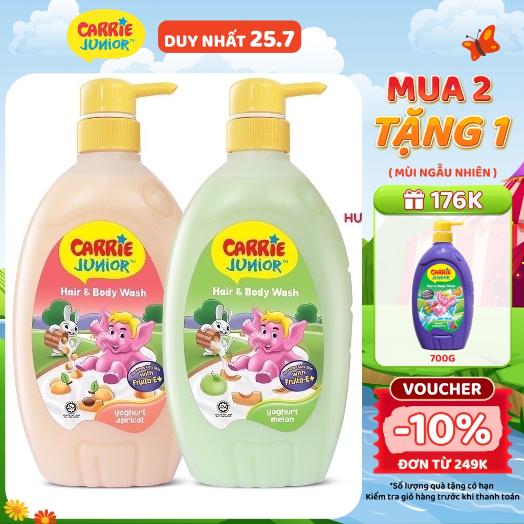 Combo 2 Chai Sữa Tắm Carrie Junior Yoghurt Hương Melon Hương Mơ Tây ...
