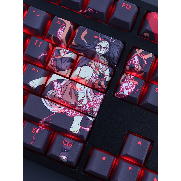 Kamado Nezuko Keycaps Cherry Profile Demon Slayer Anime PBT Dye Sub Bàn ...
