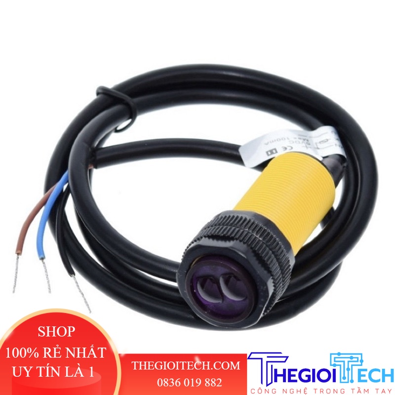 CẢM BIẾN QUANG OMRON-SENSER CẢM BIẾN QUANG E3F-DS30C4 _3 dây DC NPN (NO) phi 18 - PHI 18 PNP - NC