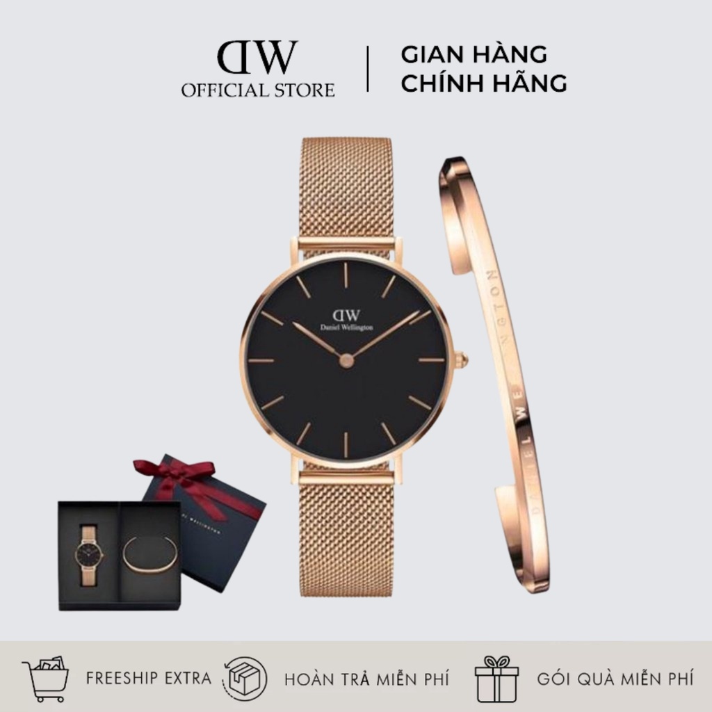 Đồng Hồ Nữ Daniel Welington Classic Petite Melrose Black Vòng Tay DW ...
