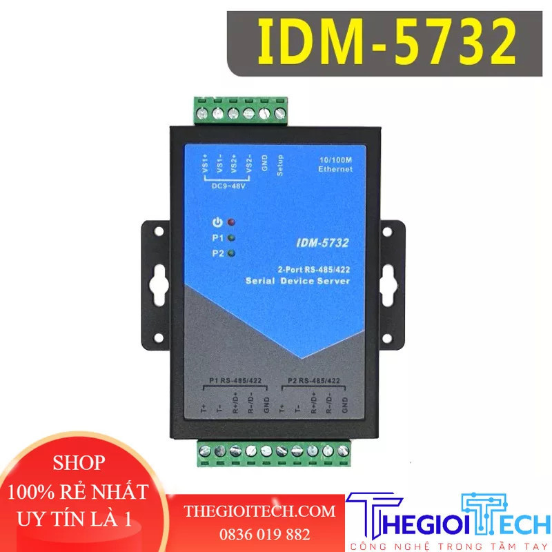 IDM-5732 Mô-đun mạng máy chủ thiết bị nối tiếp 2 cổng RS-485 / 422 sang ...