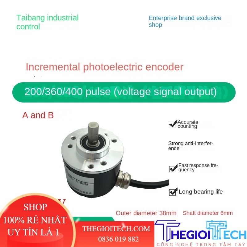 Encoder A-B Bộ Mã Hóa Quay Quang Điện Gia Tăng 200 Tín Hiệu Điện Áp ...