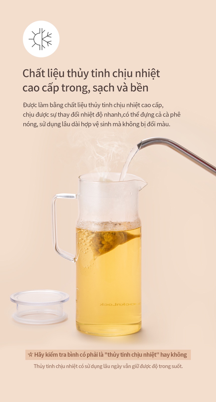 Bình nước thủy tinh chịu nhiệt Borosilicate Lock&Lock Metro Glass Jug 1 ...
