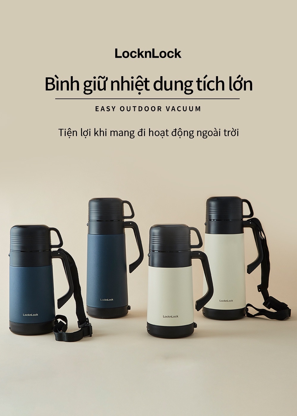 Bình Giữ Nhiệt To 1.2L-1.8L LocknLock Easy Outdoor Vacuum LHC1484IVY ...