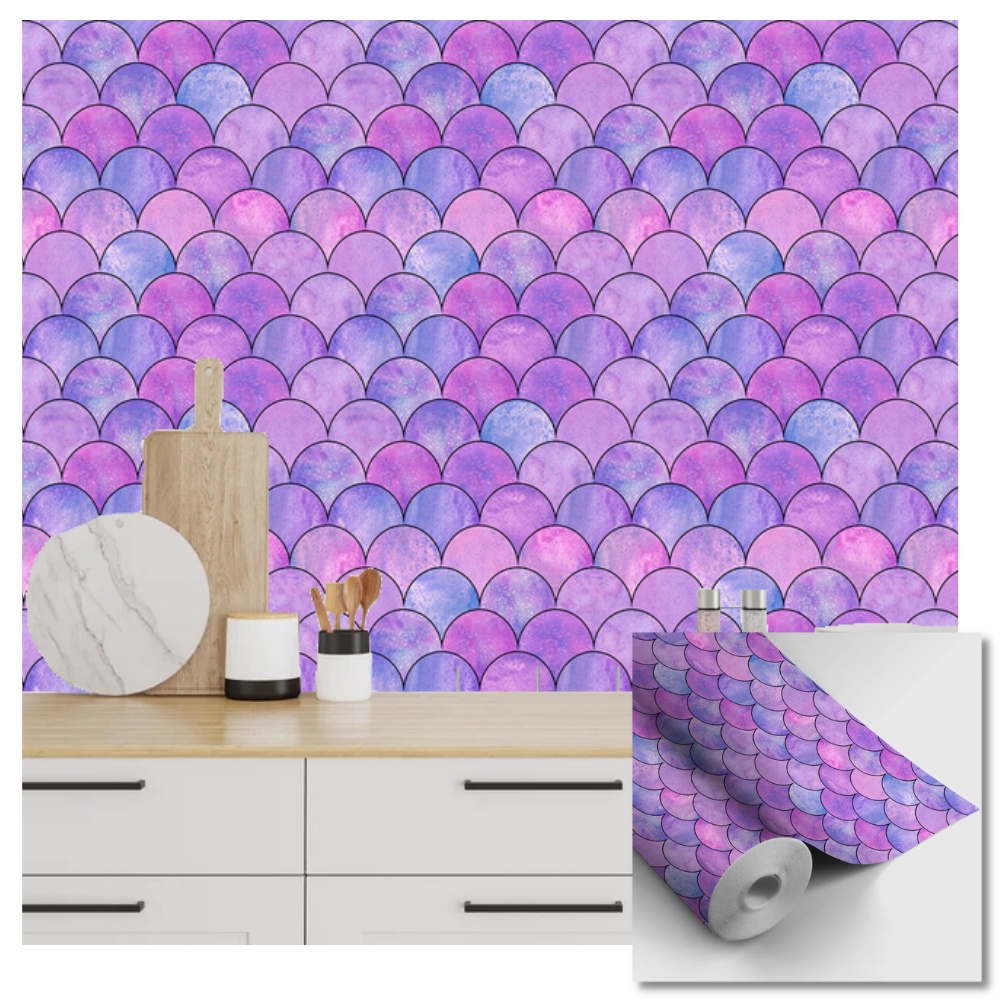 Miếng Decal dán bếp 5mx60 vây cá màu sắc - Decal dán phòng tắm chống ...