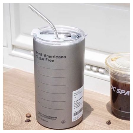Mua Cốc Giữ Nhiệt, Cốc Uống Nước Iced Americano Inox 304 Có Ống Hút Ly Uống Coffee 600ML Giữ ...