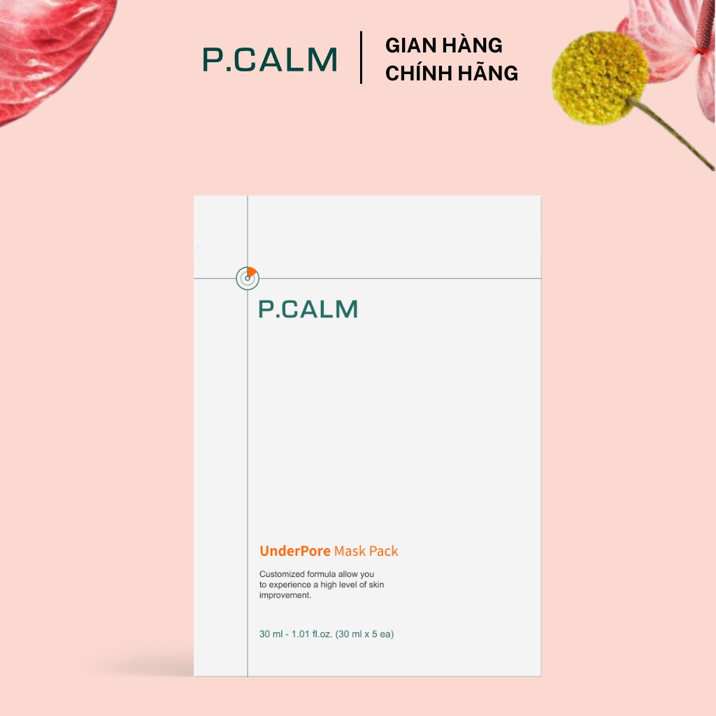 Mặt nạ P.Calm UnderPore Mask Pack 30ml (5 miếng) giúp trắng sáng da | Shopee Việt Nam
