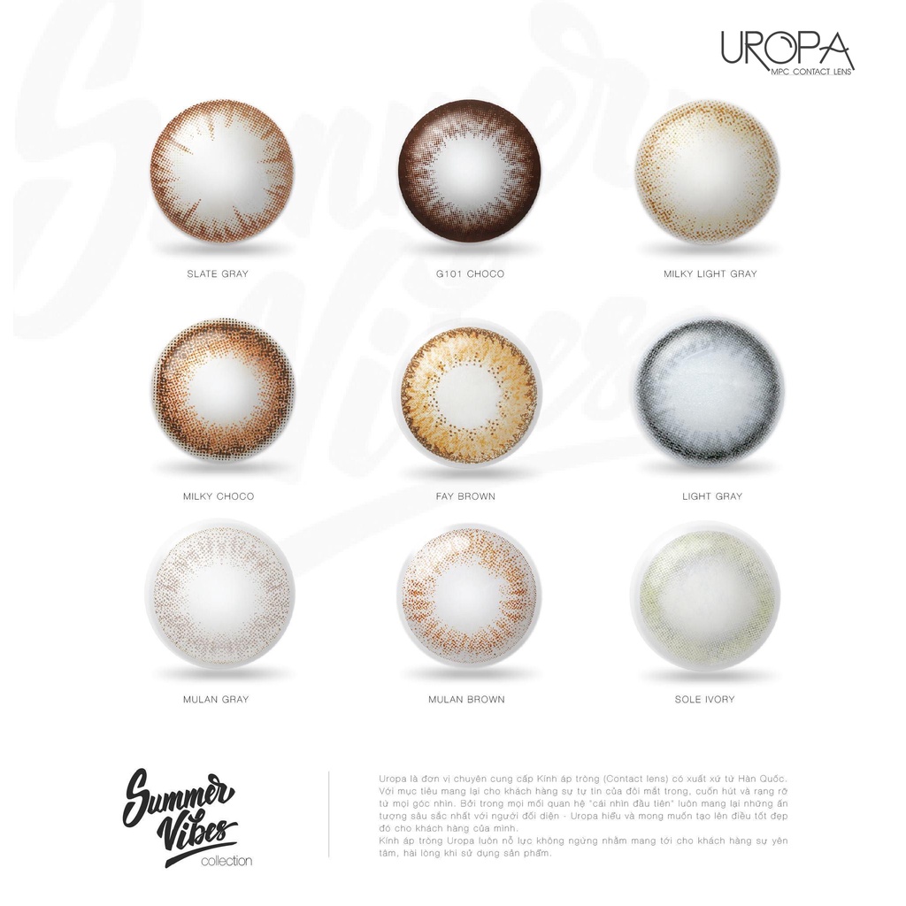 Mua 7 mẫu lens cận màu UROPA: Sử dụng 24h/ngày, (0.00 - 6.00 độ, lens 6 ...