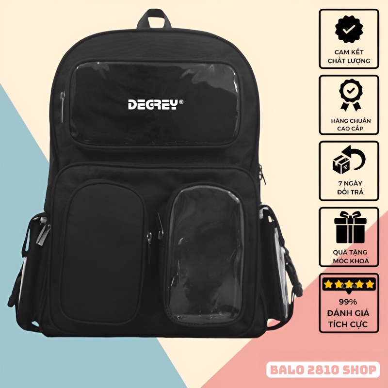 Balo Degrey Đen Túi Hộp Basic Backpack 2810 Clothes Shop Balo Đen Đi ...