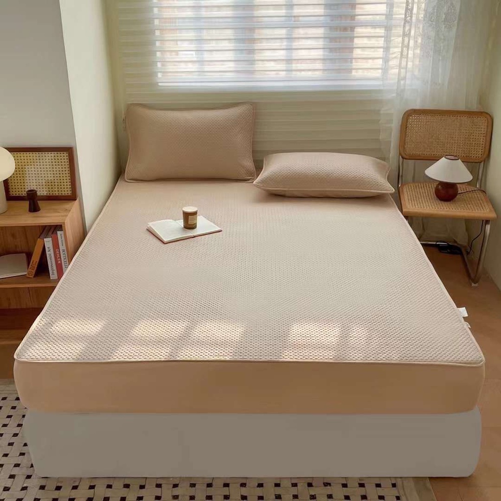 Mua Bộ Ga Gối Băng Thun Lụa Mát Lạnh Đường Chỉ Lưới weffle Hai Lớp Vải ...