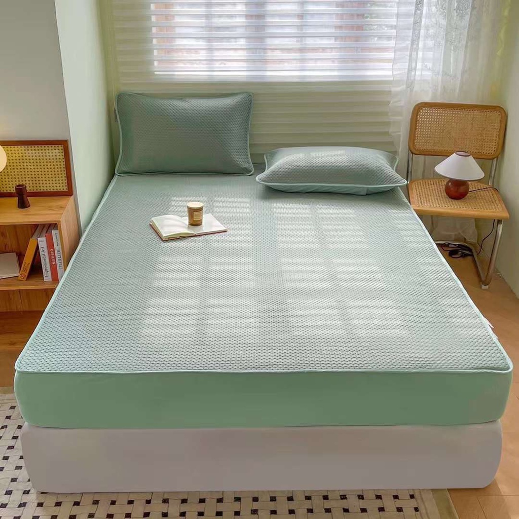 Mua Bộ Ga Gối Băng Thun Lụa Mát Lạnh Đường Chỉ Lưới weffle Hai Lớp Vải ...