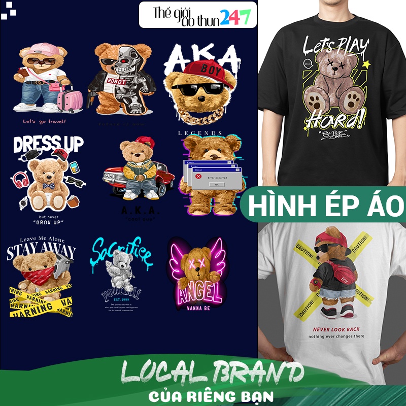 [Hình ủi nhiệt] - Hình Gấu Teddy 23 in bằng bàn ủi, bàn là | Shopee ...