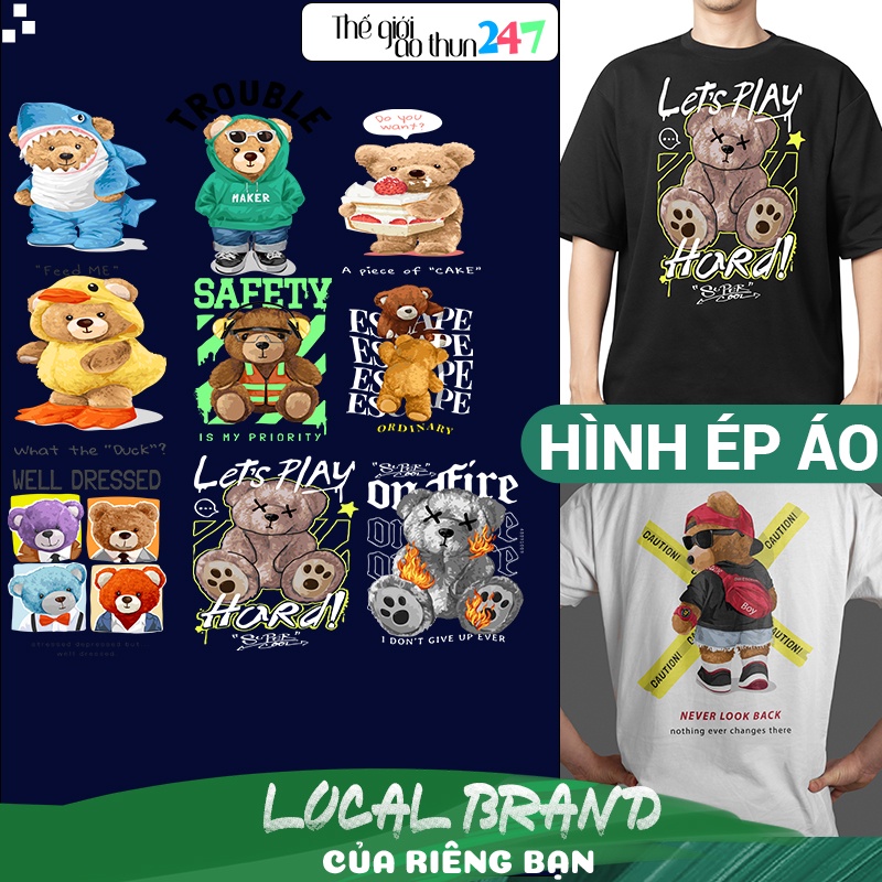 [Hình ủi nhiệt] - Hình Gấu Teddy 22 in bằng bàn ủi, bàn là | Shopee ...