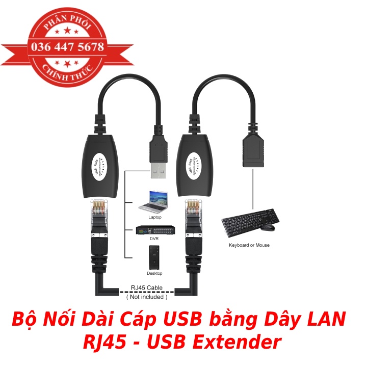 USB Extender 50M - Bộ Nối Dài Cáp USB bằng Dây LAN | Shopee Việt Nam