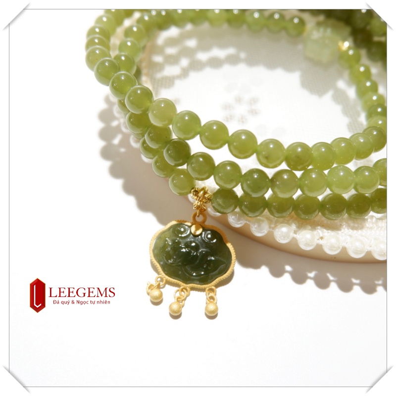 Mua CHUỖI VÒNG TAY NGỌC HOÀ ĐIỀN ĐEO QUẤN 03 VÒNG MIX CHARM SEN THANH ...