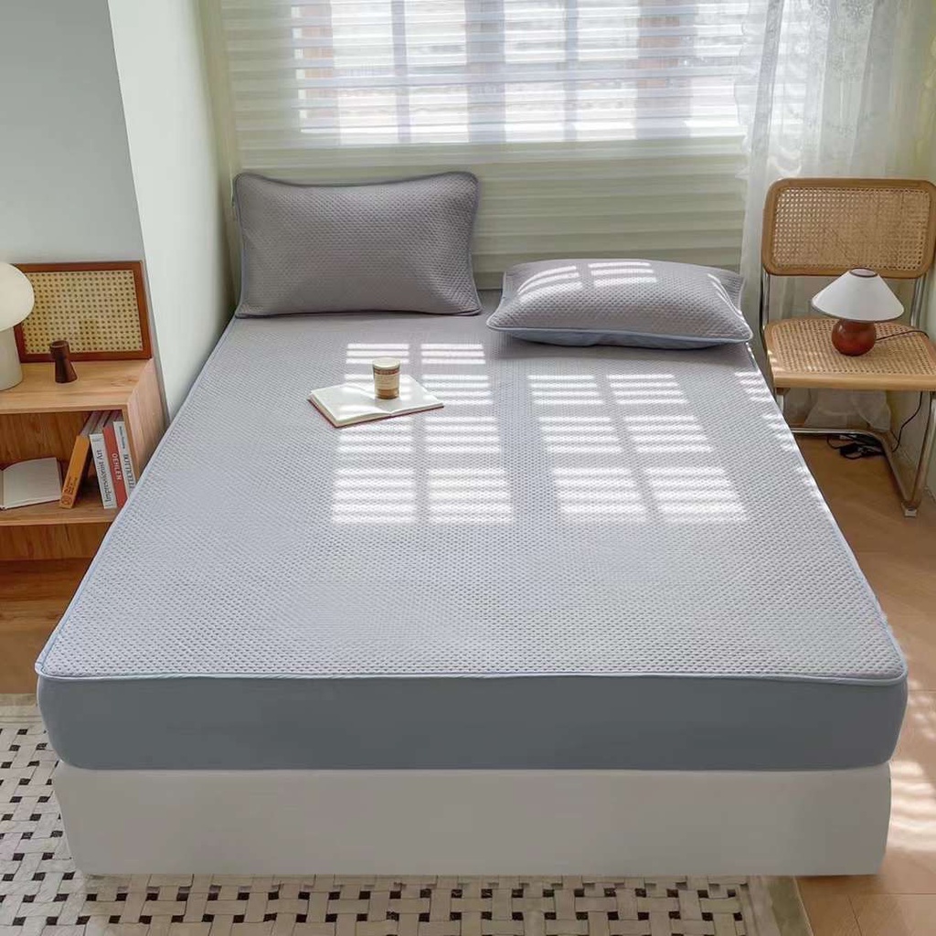 Mua Bộ Ga Gối Băng Thun Lụa Mát Lạnh Đường Chỉ Lưới weffle Hai Lớp Vải ...
