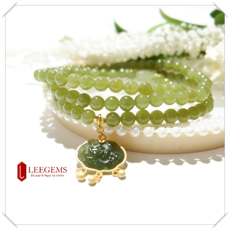 Mua CHUỖI VÒNG TAY NGỌC HOÀ ĐIỀN ĐEO QUẤN 03 VÒNG MIX CHARM SEN THANH ...