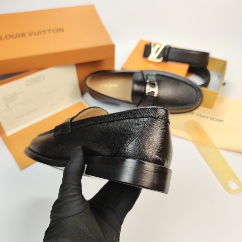 Mua Giày lười nam hàng hiệu, giày loafer nam L.V cao cấp màu đen, da ...