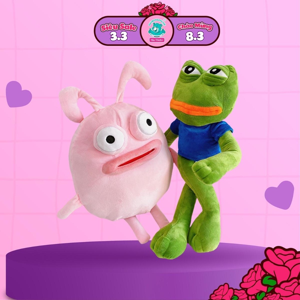 Bịt Mắt Ngủ Ếch Pepe Dễ Thương, Gấu Bông Ếch Pepe & Thú Môi Dày Siêu ...