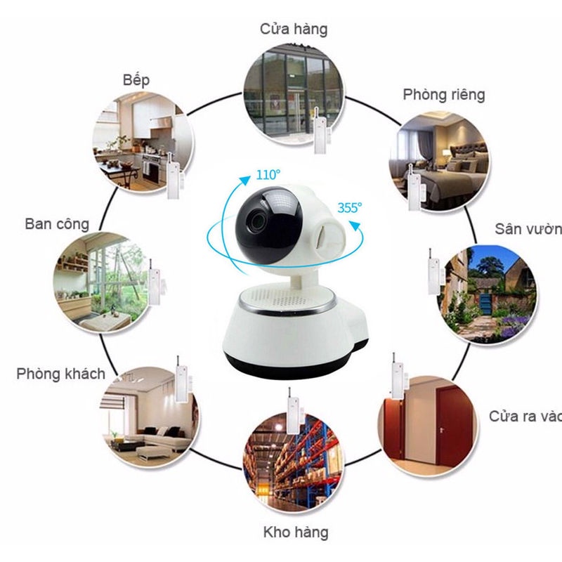 Mua camera không dây giám sát wifi smart v380 xoay 360 độ-cảm biến hồng ...