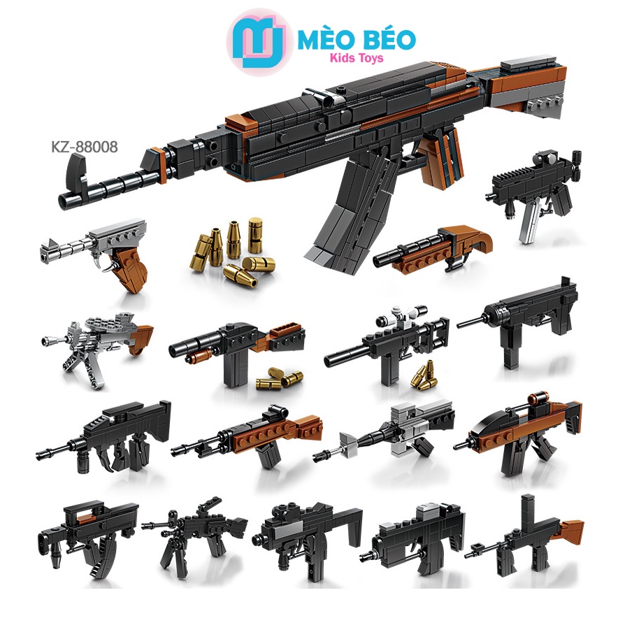 Súng lego 16in1-88008 phỏng Theo PUBG, FreeFire, CSGO lẻ hộp nhỏ Mèo ...