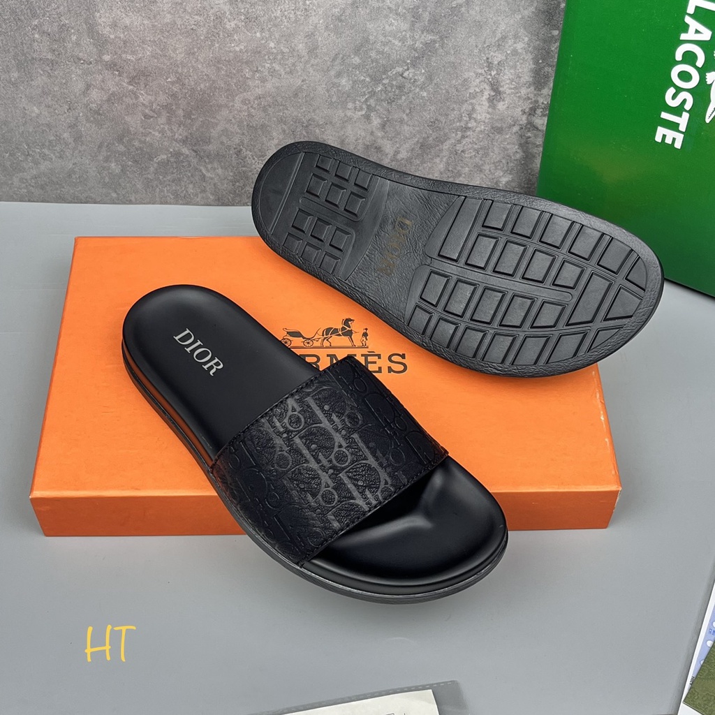 Mua Dép DI.OR quai ngang nam full Box LOGO khắc chìm _Dép lê nam đế ...