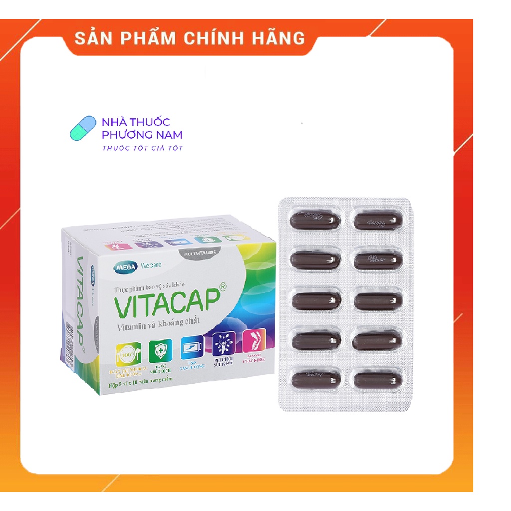 Vitacap bổ sung vitamin và khoáng chất hộp 50 viên | Shopee Việt Nam