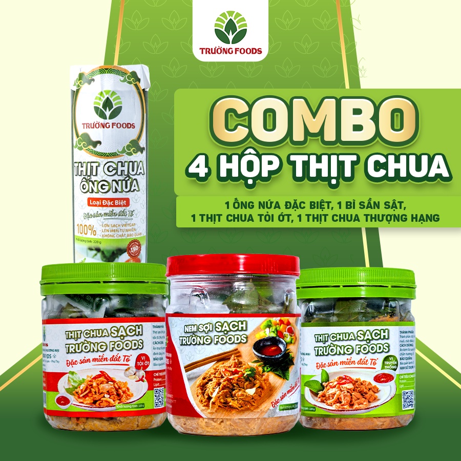 Mua Combo 4 Thịt Chua Trường Foods ( 1 Ống Nứa Đặc Biệt, 1 Bì Sần Sật ...