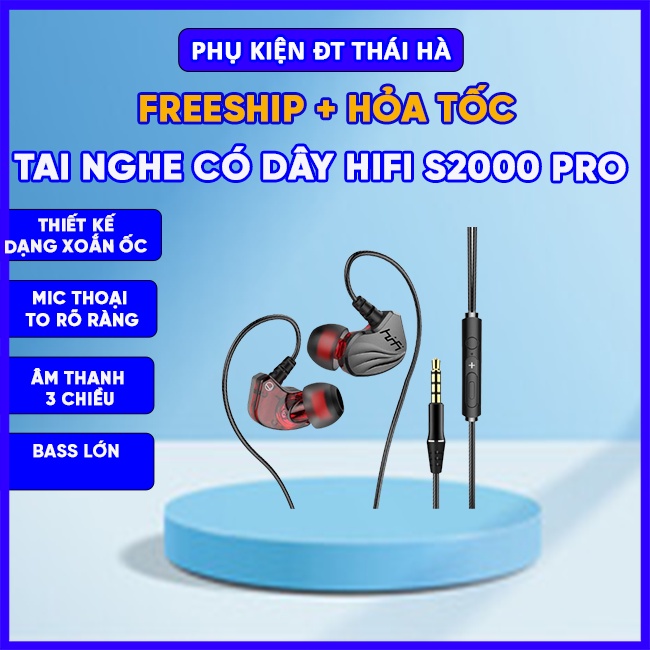 Mua Tai nghe có dây HiFi S2000 Pro Super Bass chống ồn cực tốt | âm ...
