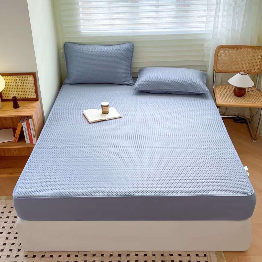 Mua Bộ Ga Gối Băng Thun Lụa Mát Lạnh Đường Chỉ Lưới weffle Hai Lớp Vải ...